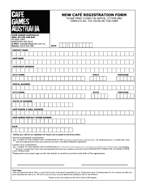Fillable Online New caf registration form Fax Email Print - pdfFiller