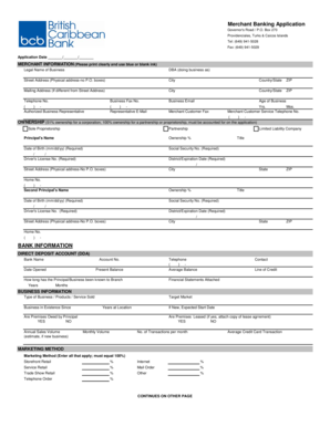 Fillable Online Merchant Banking Application Fax Email Print - pdfFiller