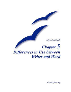 Fillable Online Differences in Use between Writer and Word - OpenOffice ...