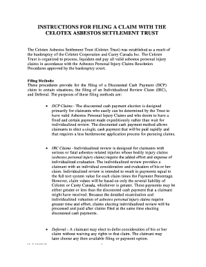 Fillable Online INSTRUCTIONS FOR FILING A CLAIM WITH THE Fax Email ...