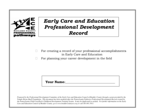 Fillable Online eccbouldercounty Early Care and Education Professional ...