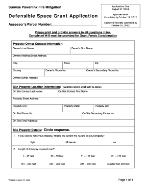 Fillable Online sunrise defensible space pdf form Fax Email Print ...