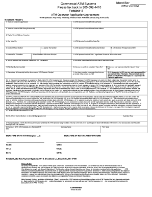 Fillable Online Merchant application and atm operator agreement ...
