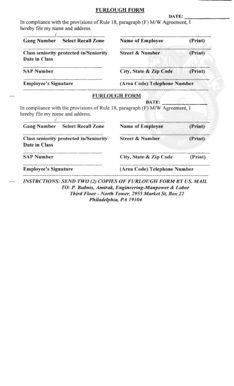 Fillable Online northeasternsystemfederation Amtrak Furlough Form ...