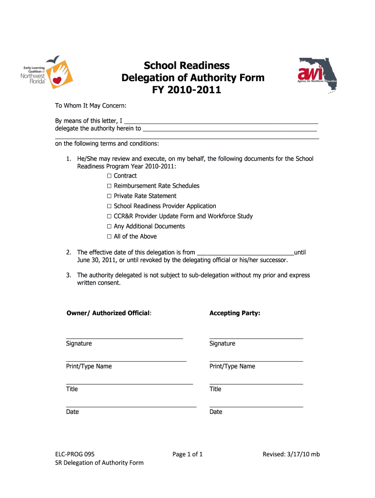 Fillable Online Delegation of Authority Form Fax Email Print - pdfFiller