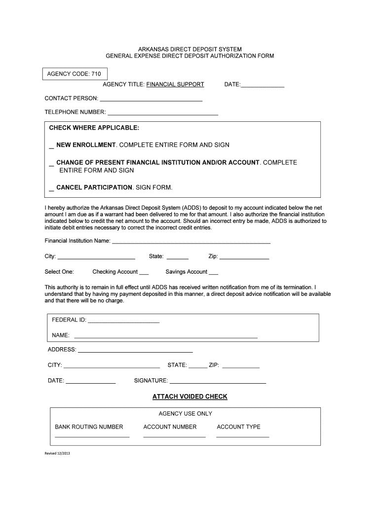 Fillable Online dhs arkansas Direct_Deposit_Form Fax Email Print ...