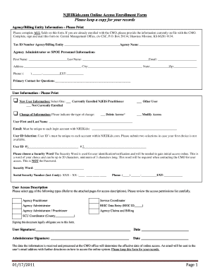 Fillable Online 01/17/2011 Page 1 NJEIKids.com Online Access Enrollment ...