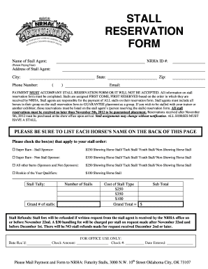 Fillable Online STALL Fax Email Print - pdfFiller