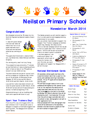 Fillable Online Congratulations! Neilston Primary School - Glow Blogs ...