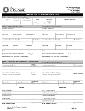 Fillable Online pioneeronline Apply now - Pioneer Mutual Federal Credit ...