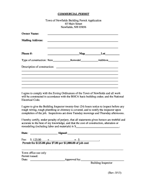 Fillable Online newfieldsnh Here commercial short form - Newfields, NH ...