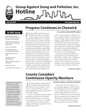 Fillable Online Hotline - Group Against Smog and Pollution Fax Email ...