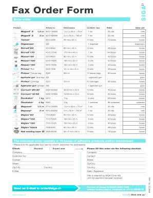 Fillable Online siga Fax Order Form - Siga.ch Fax Email Print - pdfFiller