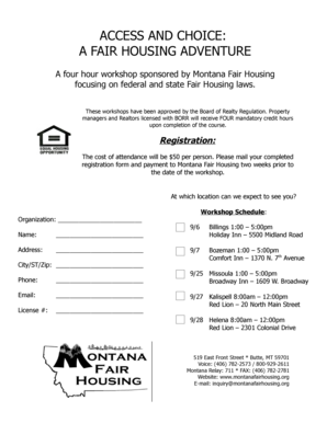 Fillable Online montanafairhousing Access and choice: a fair housing ...