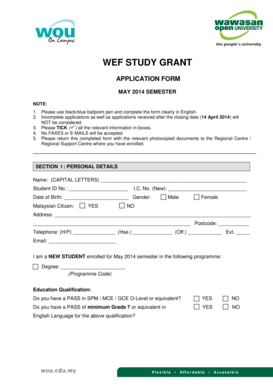 Fillable Online Study Grant Application Form Fax Email Print - pdfFiller