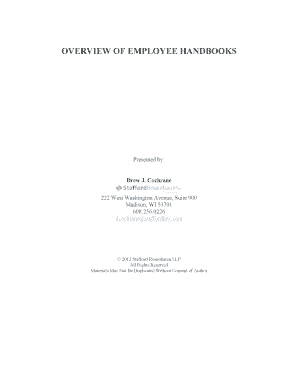 Fillable Online OVERVIEW OF EMPLOYEE HANDBOOKS Fax Email Print - pdfFiller