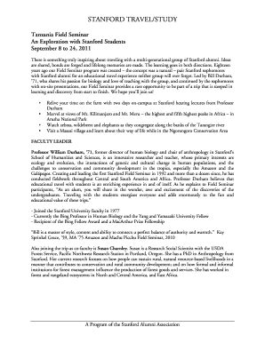 Fillable Online alumni stanford STANFORD TRAVEL/STUDY - Stanford Alumni ...