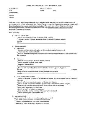 Fillable Online Prickly Pear Cooperative OT/PT Pre-Referral Form ...