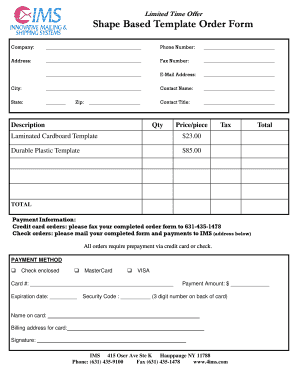 Fillable Online Shape Based Template Order Form.pub - Neopost NY/NJ ...