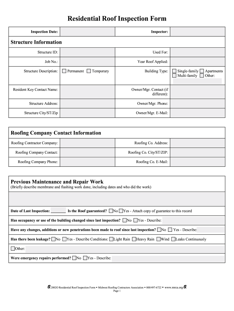 Roof Inspection Report Template Fill Online Printable Fillable 