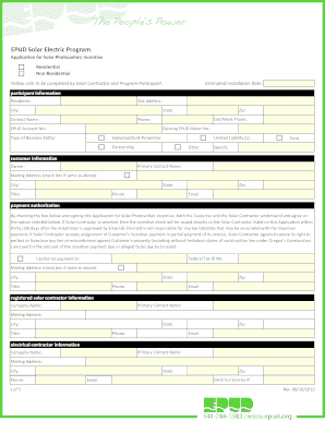 Fillable Online EPUD Solar Electric Program - Emerald People's Utility ...