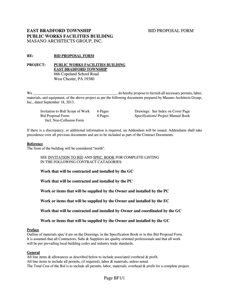 Drywall Bid Template Fill Online Printable Fillable Blank PdfFiller