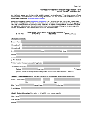 Fillable Online Use this form to register as a Service Provider eligible to request incentives ...