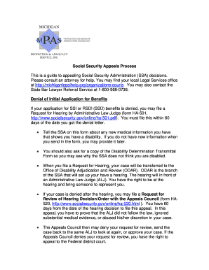 Fillable Online Social Security Appeals Process Fax Email Print - pdfFiller
