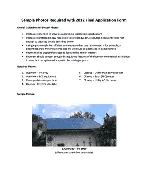 Fillable Online Sample Photos Required with 2012 Final Application Form ...