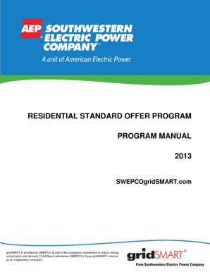 Fillable Online Residential Program Manual - Swepco Grid Smart Fax ...