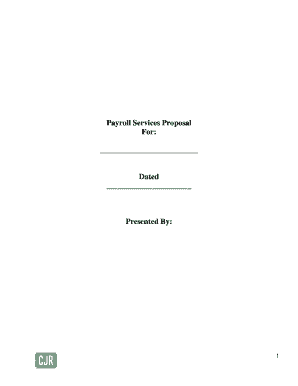 Fillable Online Payroll Services Proposal Fax Email Print - pdfFiller