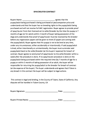 Fillable Online RW DACHSHUNDS SPAY NEUTER CONTRACT Fax Email Print ...