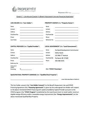 Fillable Online Exhibit C - Lien Holder Consent - Final Fax Email Print - pdfFiller