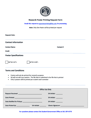 Fillable Online fau Research Poster Printing Request Form Fax Email ...