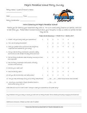 Fillable Online Party Survey Fax Email Print - pdfFiller