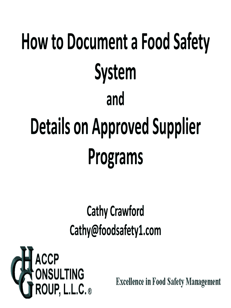 Fillable Online How to Document a Food Safety Fax Email Print - pdfFiller