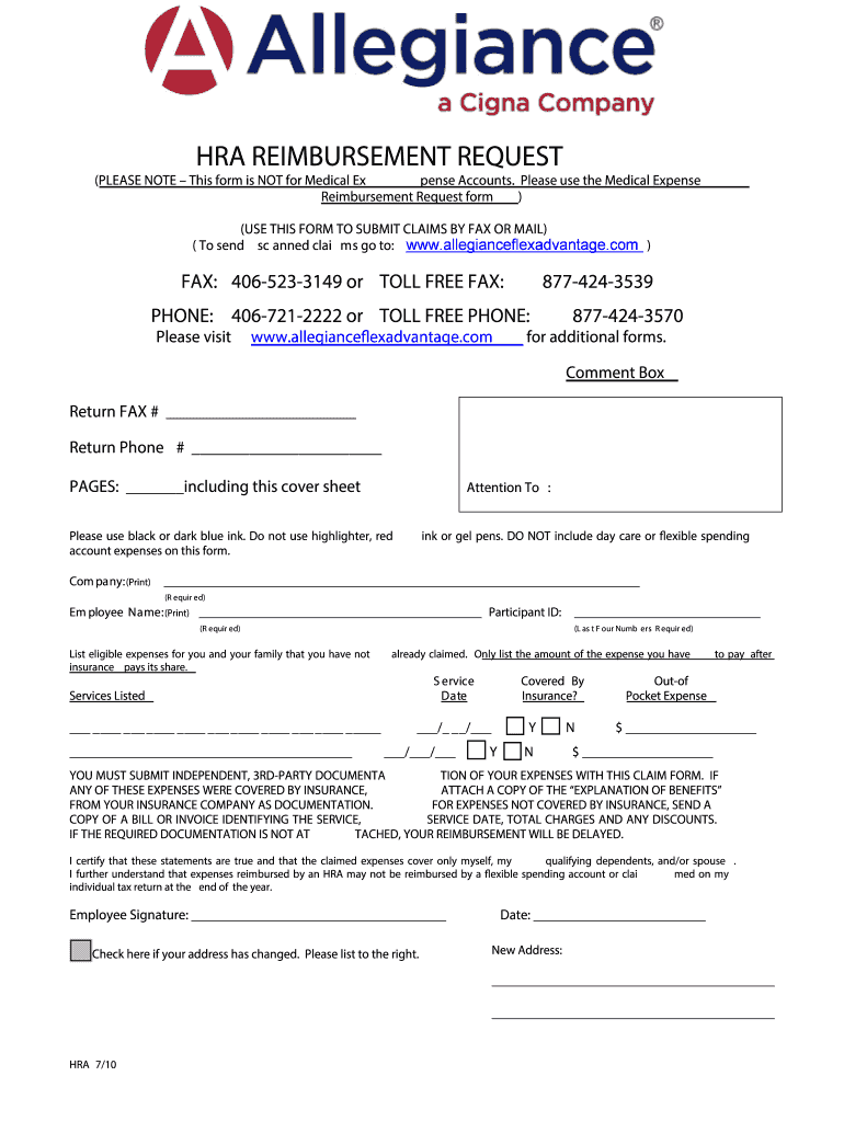 Fillable Online Flex Claim Form HRA2 Fax Email Print - pdfFiller