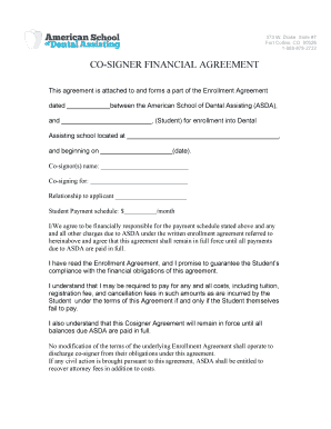 Fillable Online Co Signer Agreement.doc Fax Email Print - pdfFiller