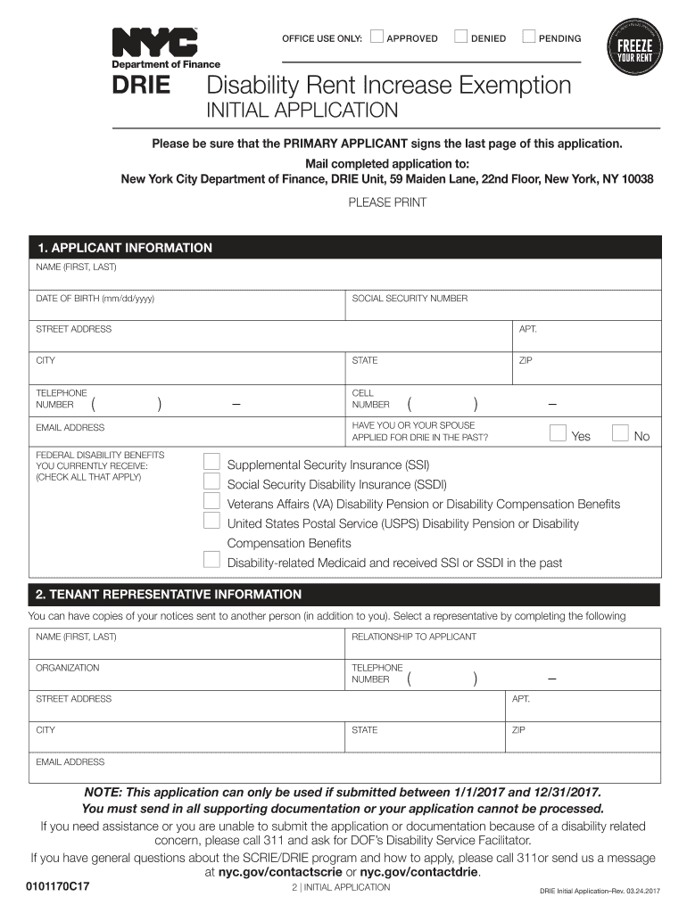 Fillable Online DRIE Initial Application. DRIE Initial Application Fax ...