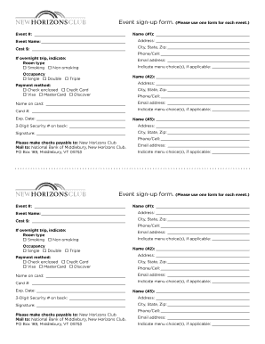 Fillable Online Event sign-up form Fax Email Print - pdfFiller