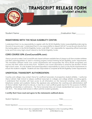 Fillable Online Student Name: Graduation Year: Fax Email Print - pdfFiller