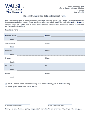 Fillable Online walshcollege Walsh Student Network - walshcollege Fax Email Print - pdfFiller