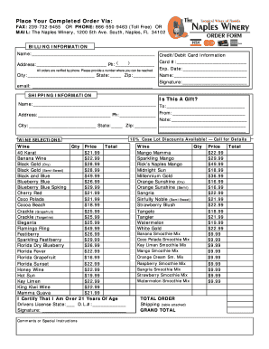 Fillable Online Place Your Completed Order Via: Fax Email Print - pdfFiller