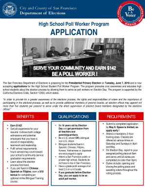 Fillable Online San Francisco Department of Elections High School Poll ...