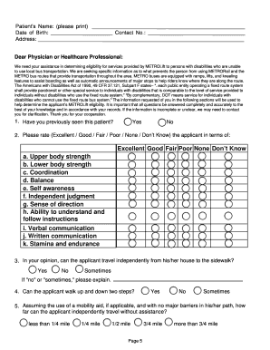 Fillable Online ridemetroapp METROLift Physician Certification Form Fax ...