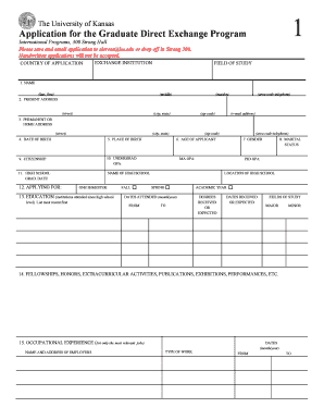 Fillable Online international ku The University of Kansas Application ...
