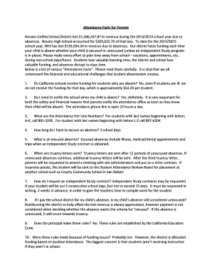 Fillable Online Attendance Facts for Parents Fax Email Print - pdfFiller