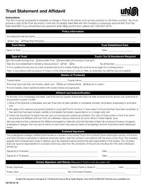 Fillable Online Trust Statement and Affidavit Fax Email Print - pdfFiller
