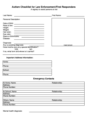 Fillable Online checklist for law enforcement - Bryan Ohio Police Fax ...