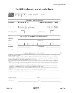 Fillable Online Credit Check Consent and Indemnity Form Fax Email Print ...